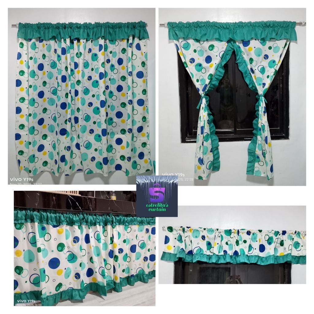 Teal Green color of the year 2026 bilog design matchy window/curtain ...