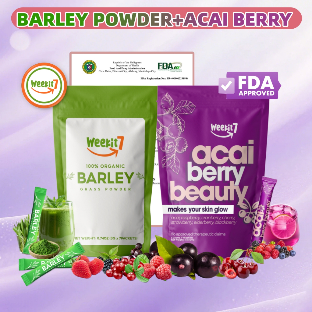 Weekit7 Barley Grass Powder Orignal Collagen Acai Berry Barley Set ...