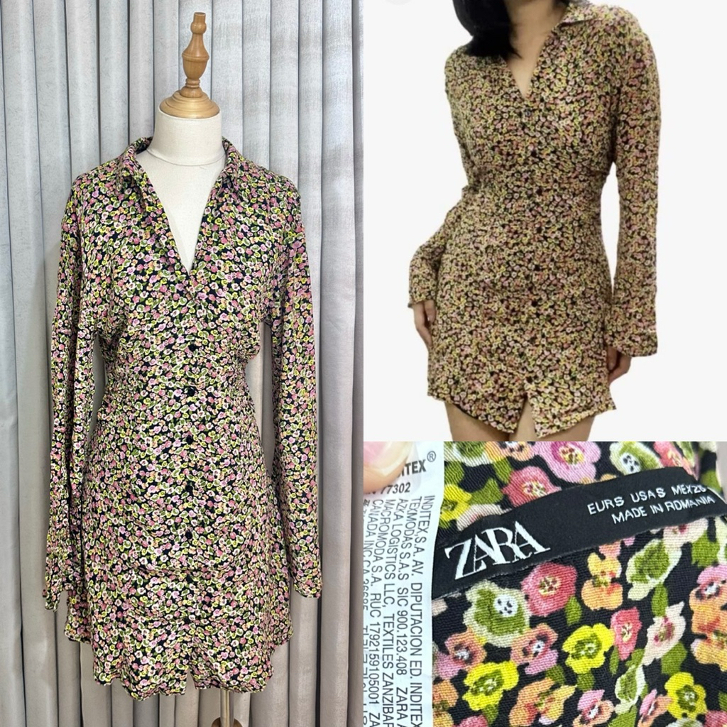 ZARA button down dress S-M | Shopee Philippines