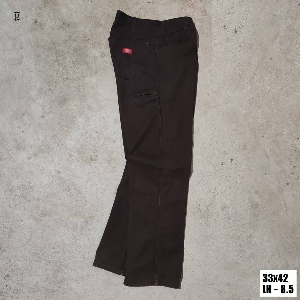 Single Red Patch Chocolate Brown Straight Pants For Men | Shopee ...