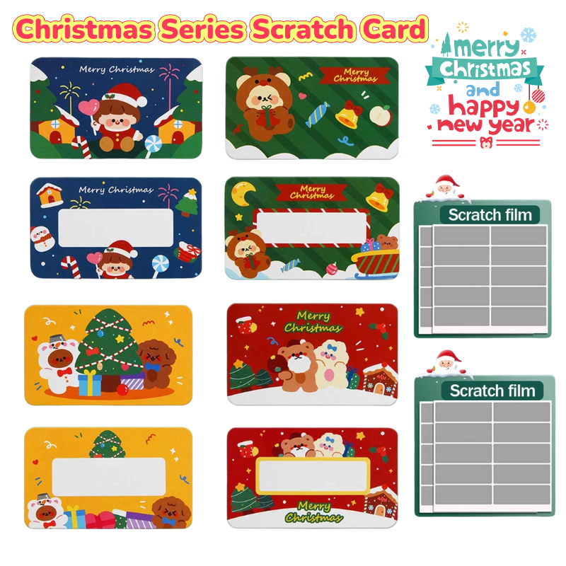 20pcs Cartoon Christmas Series Scratch Card Handwritten Interactive ...