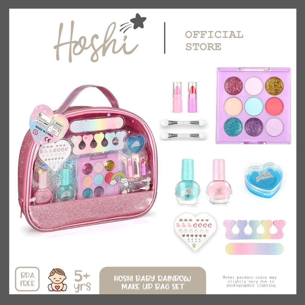 Hoshi Baby Rainbow Makeup Set with Bag, Pretend Play for Little Girls ...