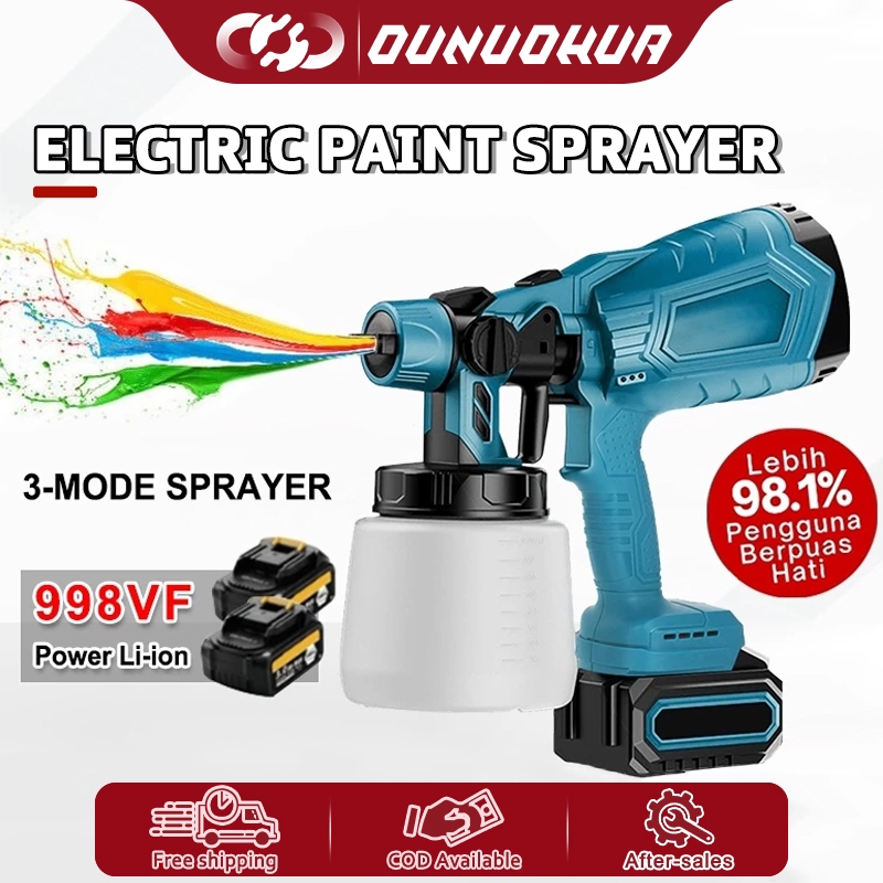 Cordless Electric Spray Gun Paint Sprayer High Power High Pressure Home ...