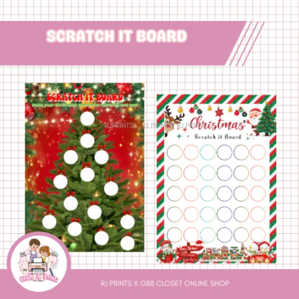 A4 Size Christmas Scratch It Board |Fun Holiday Scratch Game | DIY ...