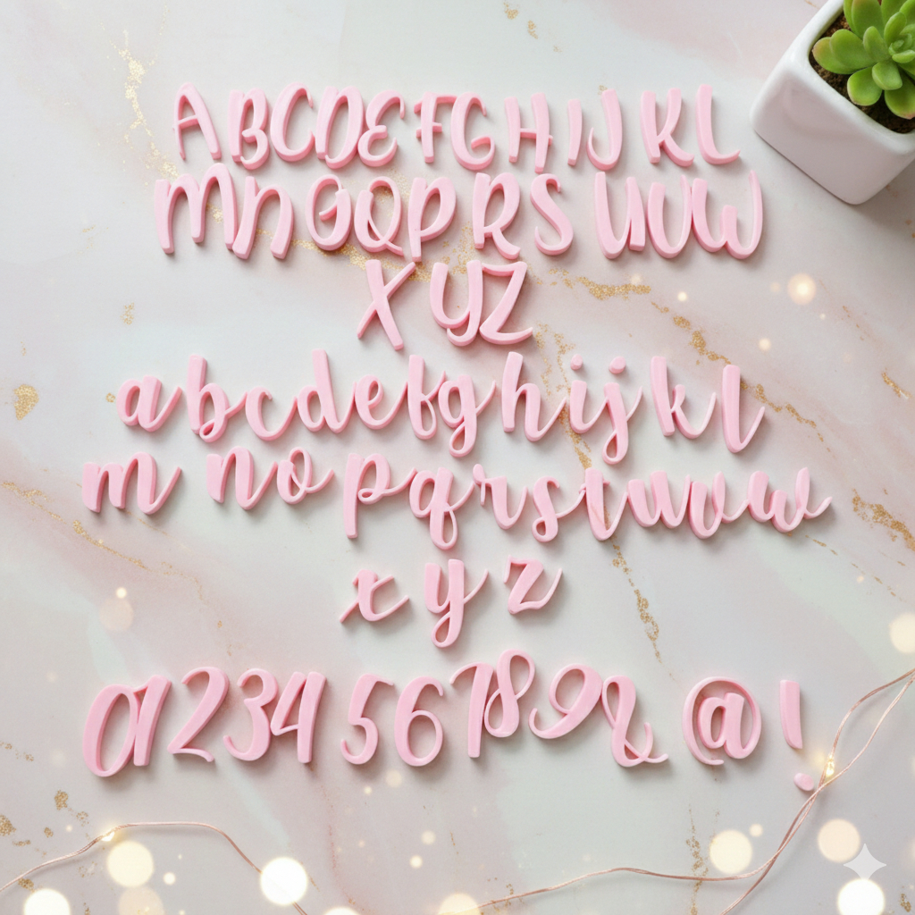 Elegant Calligraphy & Script Letter Sets Font for Fondant, Cookie and ...