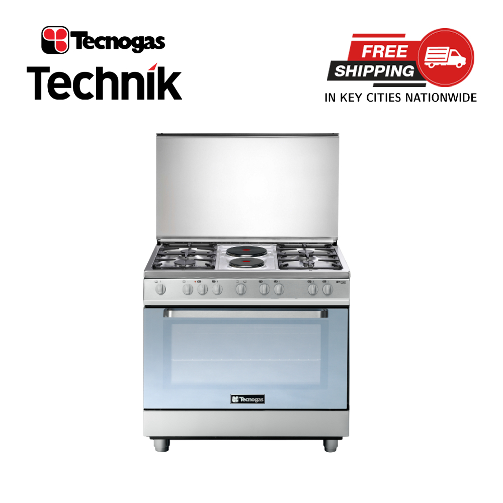 Tecnogas Technik 90cm, 4 Gas Burners with 2 Electric Hot Plates Cooking ...