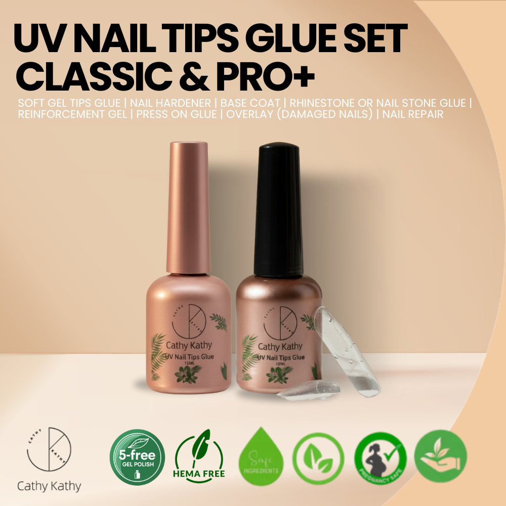 Cathy Kathy Professional UV Nail Tips Glue Gel Duo Set Classic Care ...