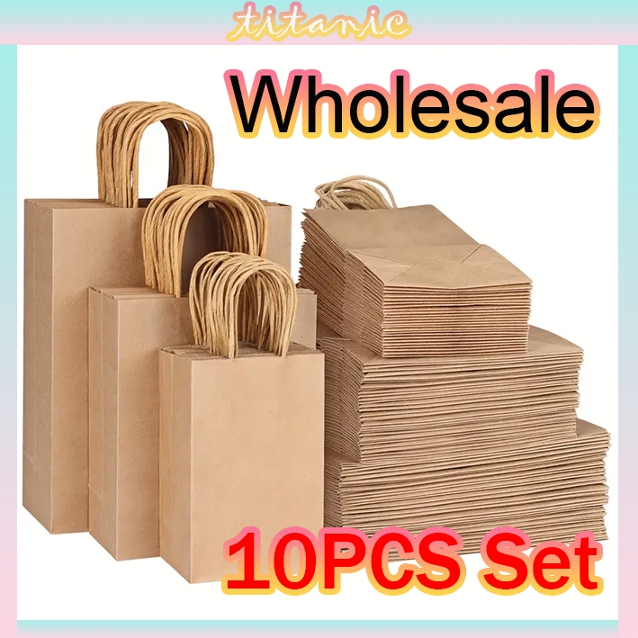 Twisted Handle Brown/White/Red/Black/Green Kraft Paper Bag with twist ...