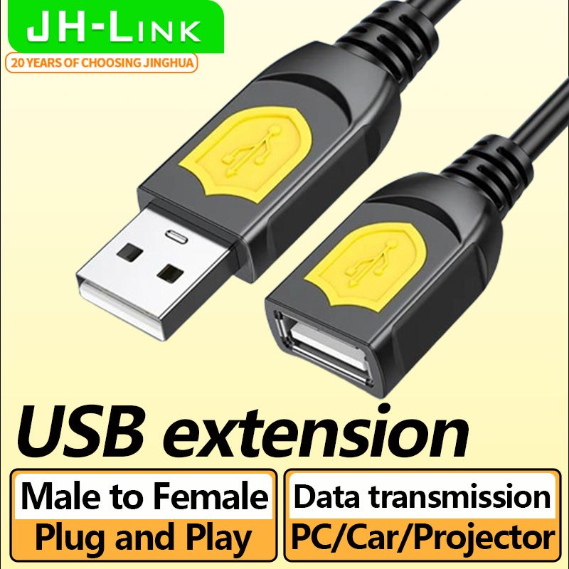 JH-LINK USB 2.0 Cable Male to Female Extender Cord Wire Data Sync ...