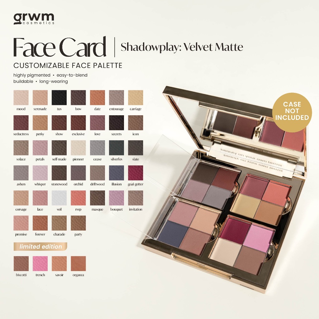 GRWM Cosmetics Face Card Shadowplay - Velvet Matte Eyeshadow [CASE NOT ...