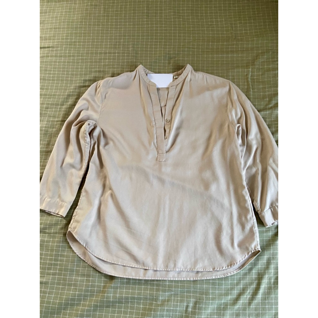 Drapey Beige Popover Blouse - pre-loved | Shopee Philippines
