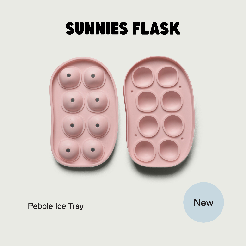 Sunnies Flask Pebble Ice Tray (Silicone Ice Ball Molder with Cover ...