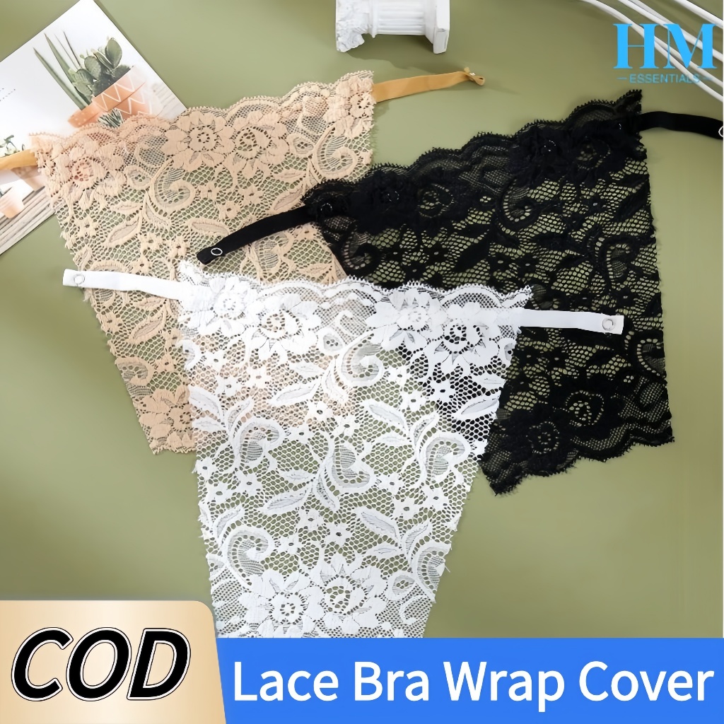 Women's Lace Bra Wrap Cover Adjustable Anti-Peek Cover Up for V-Neck ...