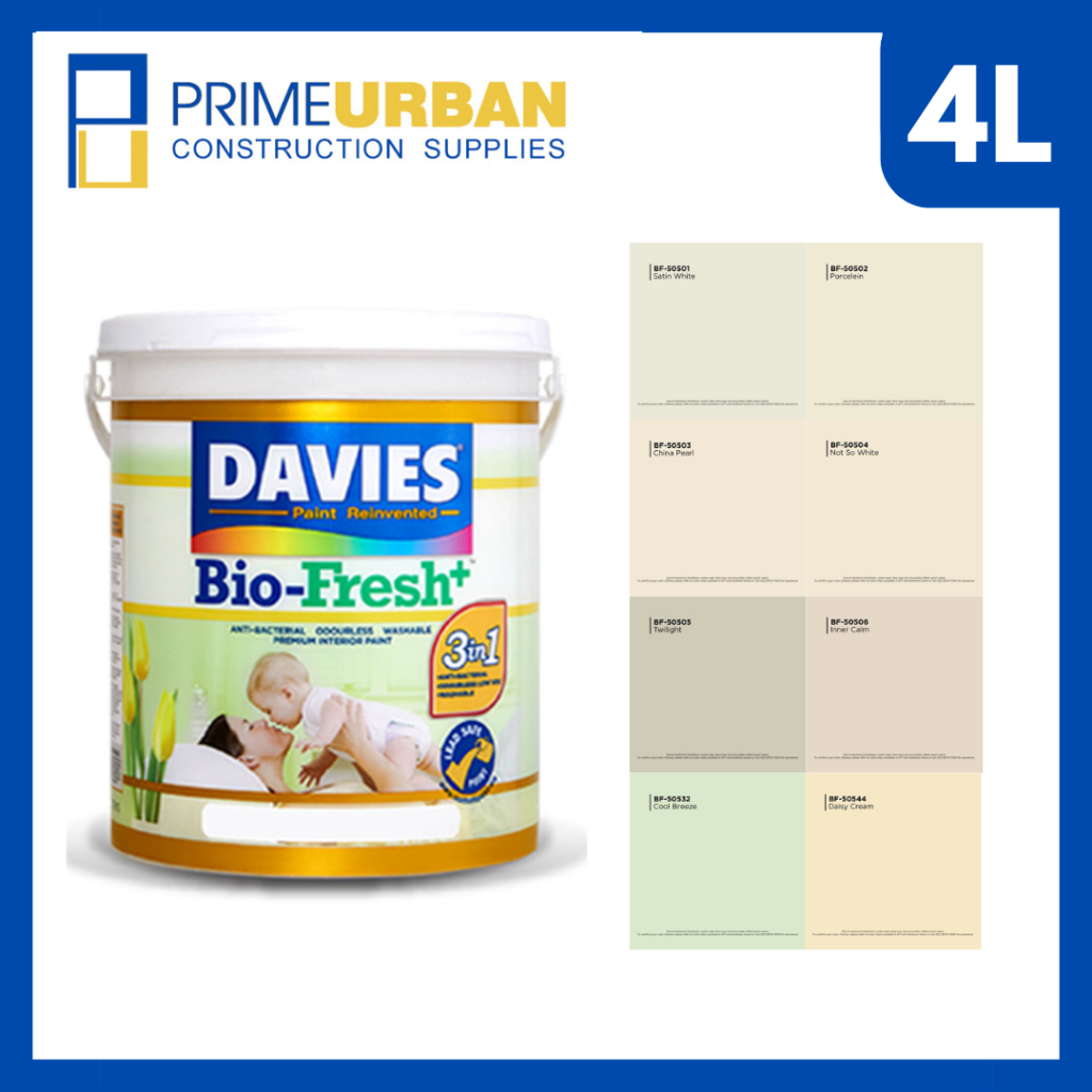 DAVIES BIOFRESH Anti-Bacterial Paint 4L | Shopee Philippines