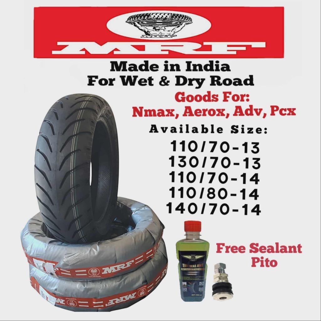 MRF Brand Made in India For: Nmax, Aerox, Adv, Pcx with Sealant & Pito ...