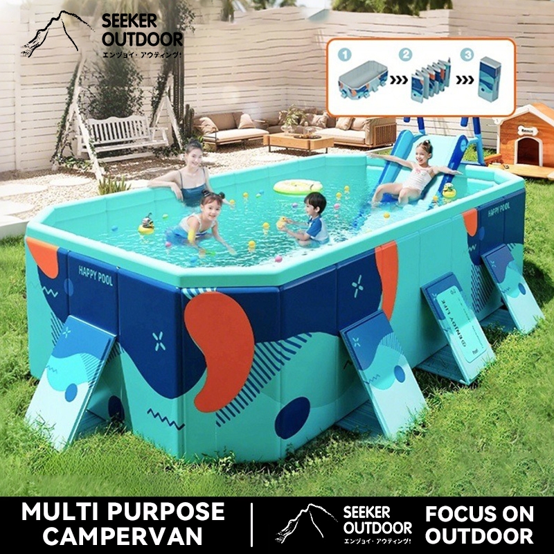 Foldable 4M Non-Inflatable Swimming Pool for Kids Thickened ...