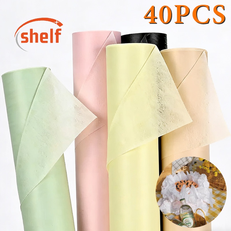 40PCS Colored paper Wrapper Tissue Bouquet Wrapped Flower Gift Tissue ...