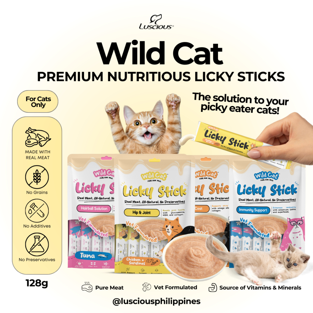 Wild Cat Premium Licky Sticks Multivitamin Cat Treats Cat Meal Licky ...