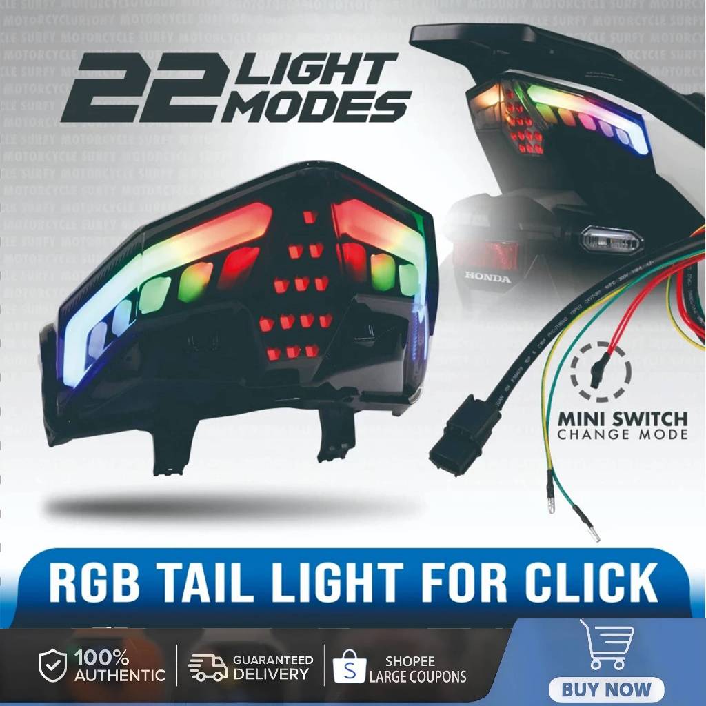 Honda Click 125/150 V2 V3 Motorcycle RGB Tail Light New 2018-2024 ...