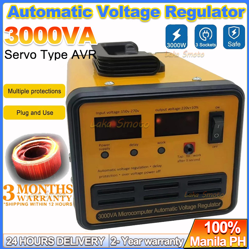 SVR 220V-3000VA/2500VA Automatic Voltage Regulator Servo Type AVR Time ...