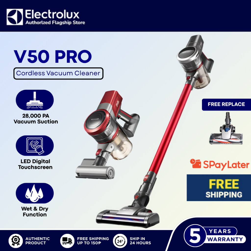 Electrolux V50 Cordless Vacuum Cleaner | 28,000Pa Strong Suction | For ...