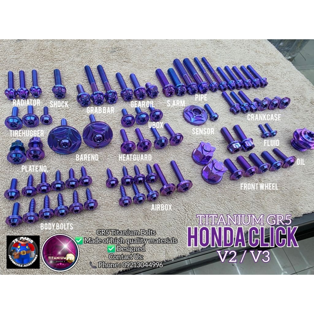 TITANIUM GR5 HONDA CLICK SET / PLAIN SET | Shopee Philippines