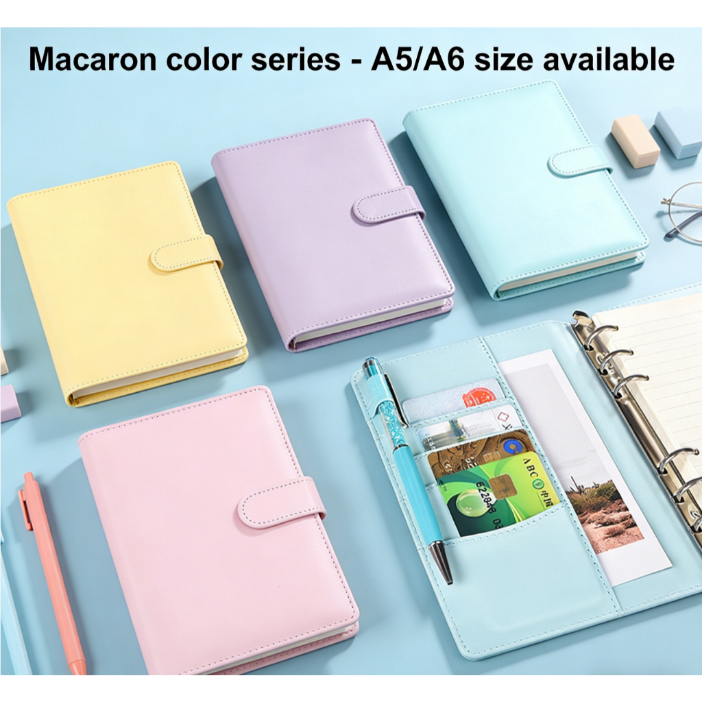 PU A5/A6 Macaron Photocard Binder Photo Albums Leather School/Office ...