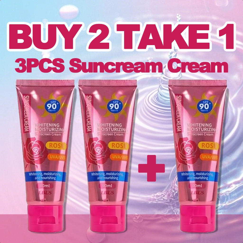 【BUY 2 TAKE 1】 SPF90+ PA+++ Tinted Sunscreen | Whitening Rose & Kiss ...