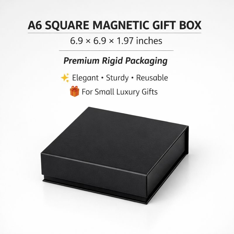 A6 Square Magnetic Gift Box 6.9 x 6.9 x 1.97 inches – Premium Rigid ...