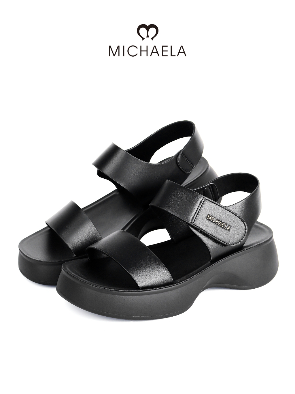 MICHAELA Breezy Platform Slingback Sandals 5CM Velcro Closure Comfy for ...