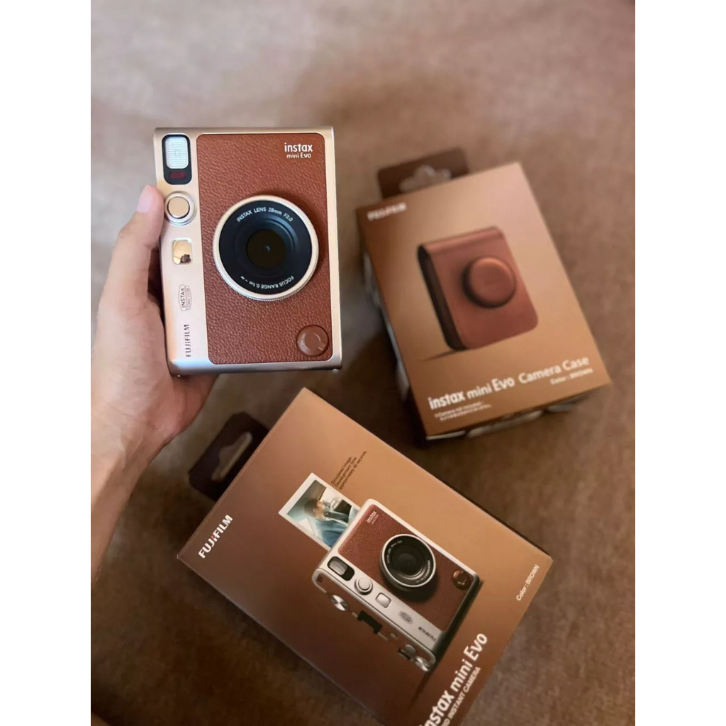 【HOT SALE】Pre-Loved Instax Mini EVO Brown Hybrid Digital + Instant ...