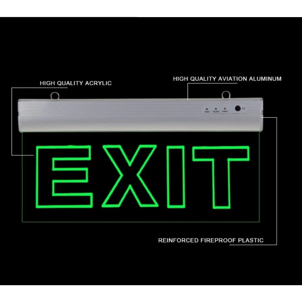 Emegency led light rechargeable emergency exit light fire exit signage ...