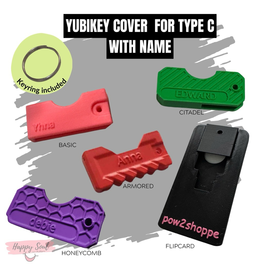 HIGH QUALITY YUBIKEY COVER FOR TYPE C (customized with name) | Shopee ...