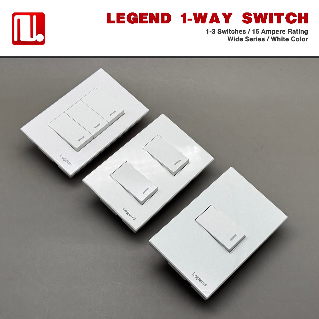 Legend 1-Way Switch / 1-3 Switches Wide Series | Shopee Philippines