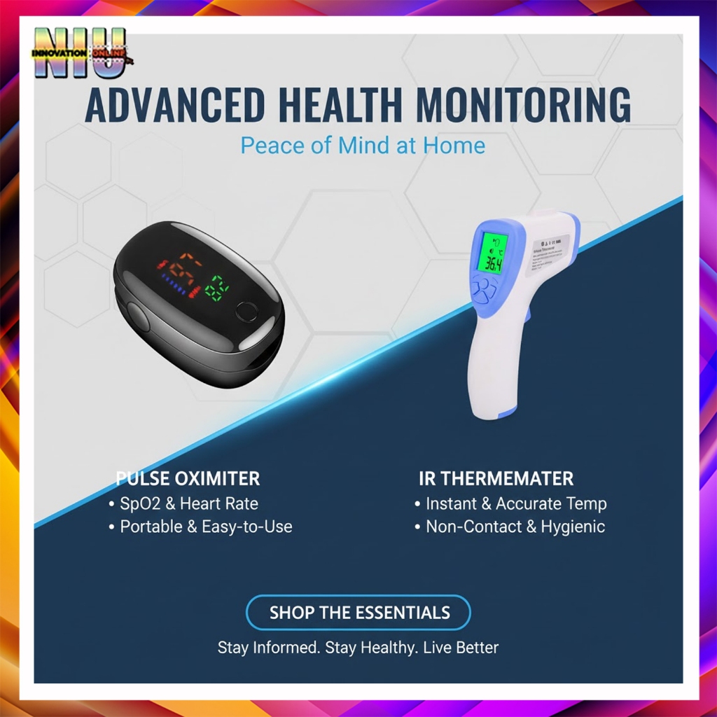 Bundle Medical Fingertip Pulse Oximeter Portable SMH-01 And Infrared ...