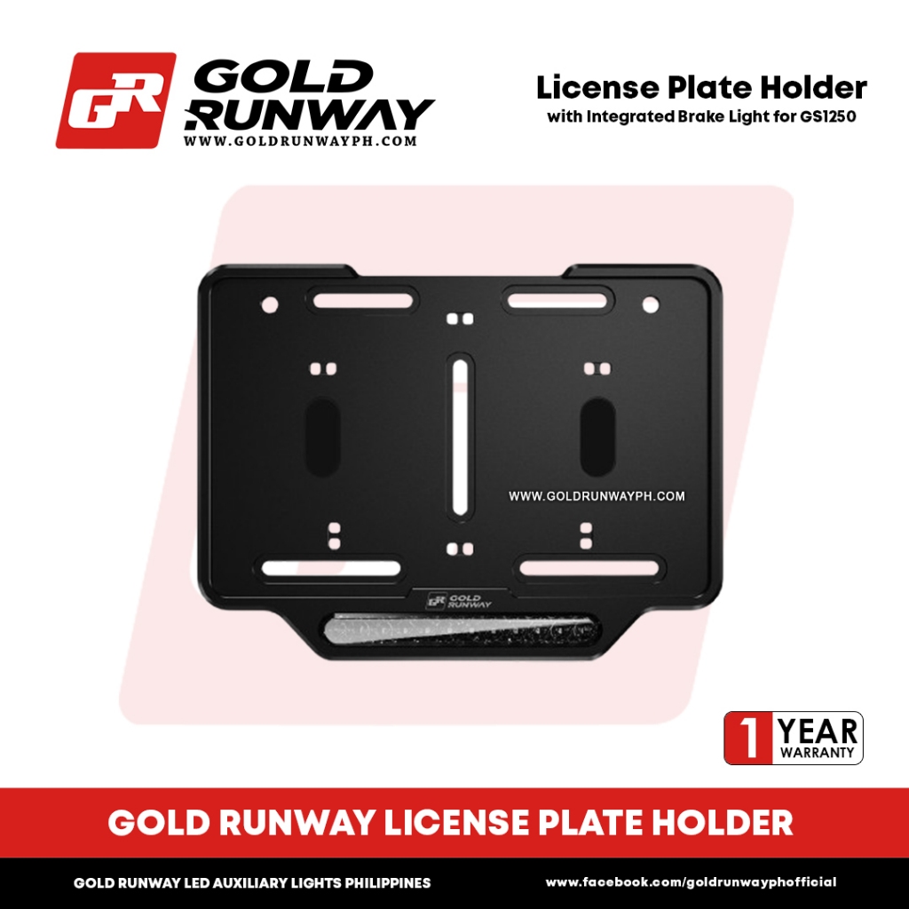 GOLD RUNWAY OFFICIAL Motorcycle License Plate Light Holder with ...
