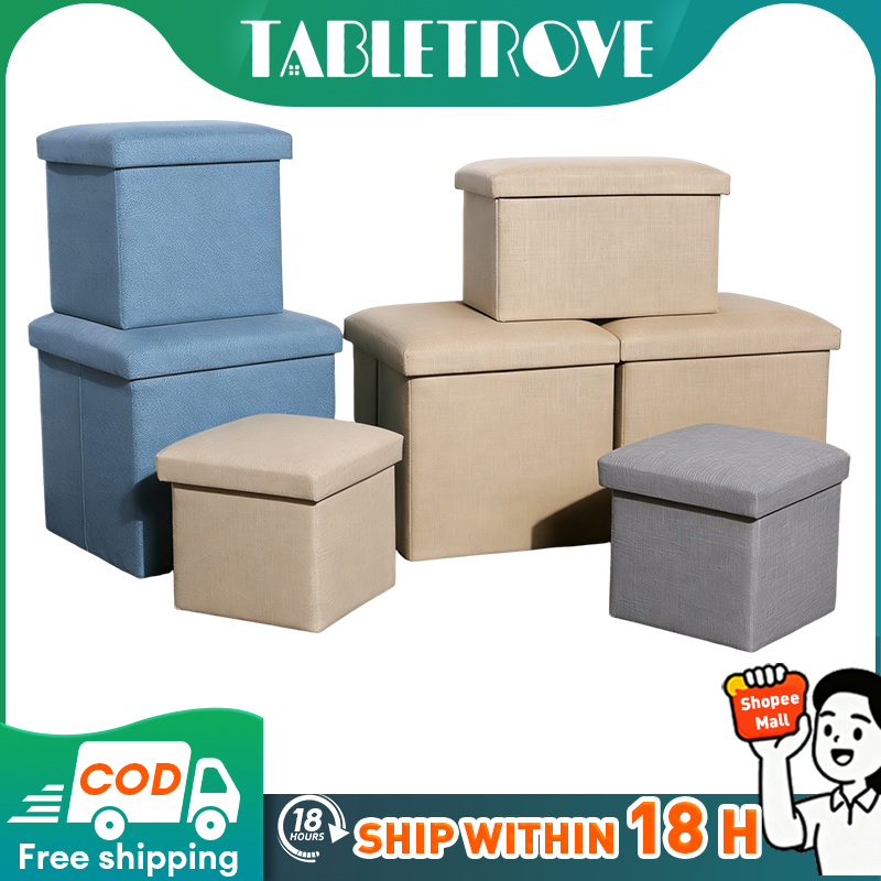 TABLETROVE Foldable Storage Box Multifunction Rectangular Stool Box ...