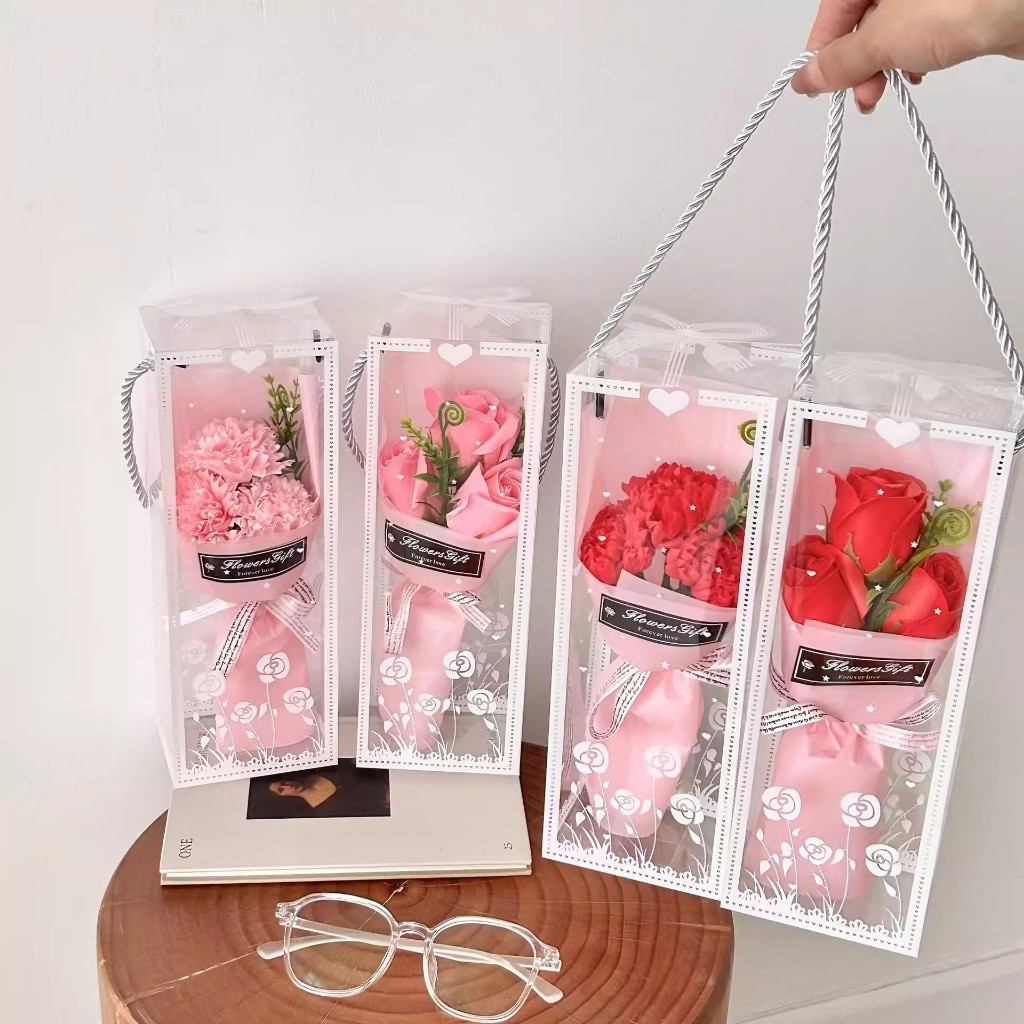 Artificial Rose Eternal Flower with LED Mini Flower Bouquet for gift ...