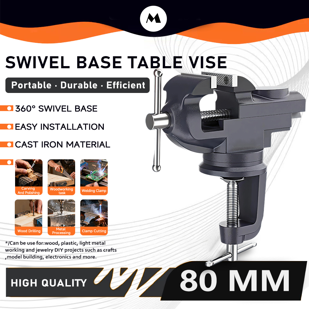 Heavy Duty Table Bench Vise 360 degree Rotary Base 50-80MM Strong ...