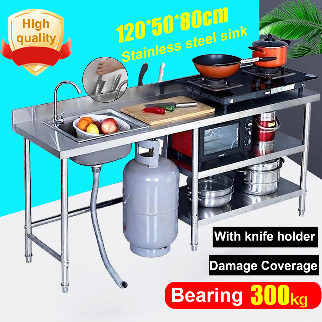 【SUS 304】304 Stainless kitchen sink lababo stainless complete set with ...