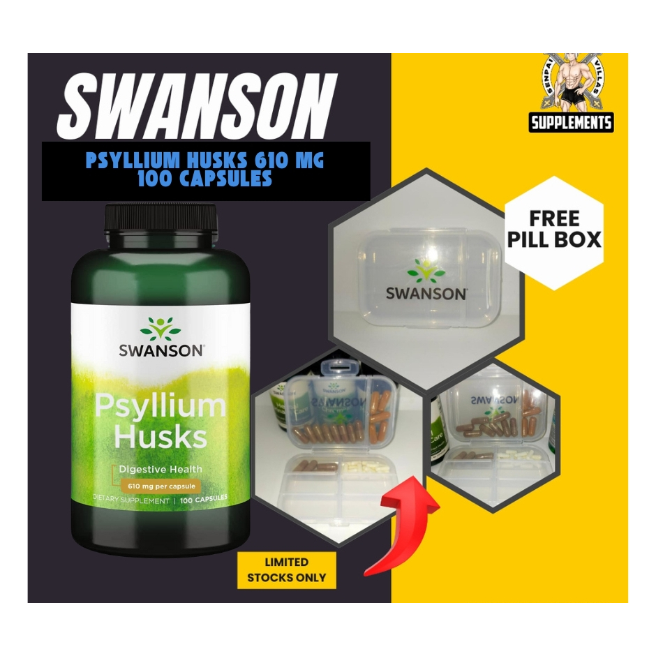 SWANSON PSYLLIUM HUSKS DIGESTIVE HEALTH 100 CAPSULES FREE SWANSON PILL ...