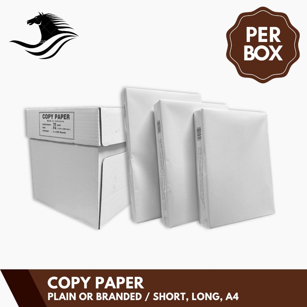 [1 BOX/5 REAMS] Copy Paper / Bond Paper - Short/Long/A4 | 70GSM | 500 ...