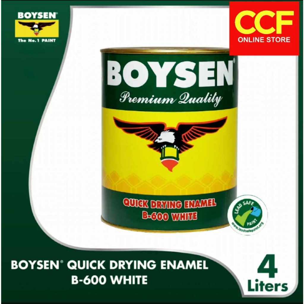 BOYSEN Quick Dry Enamel White B600 4 Liters / 1 Gallon | Shopee Philippines