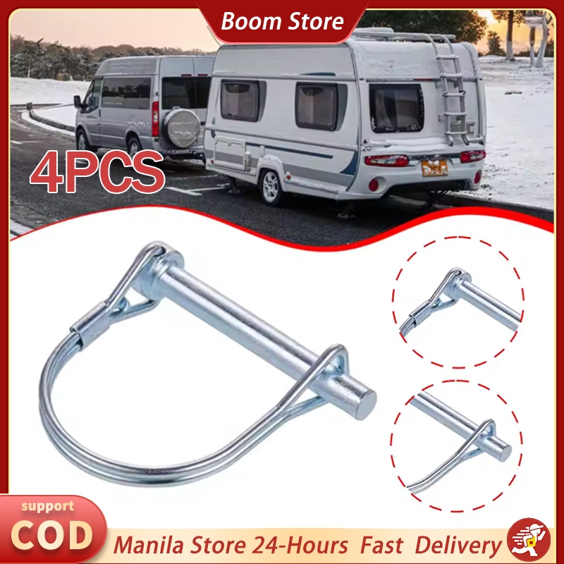 4pcs M8x70mm Trailer D-Type Locking Pins Safety Coupler Spring Pin ...
