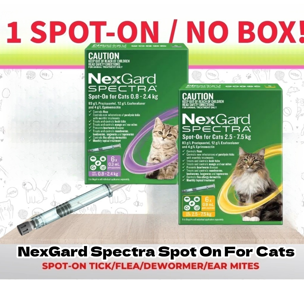 NEXGARD for Cats ONE Spot-on Ticks and Fleas, Dewormer, Mites | Shopee ...