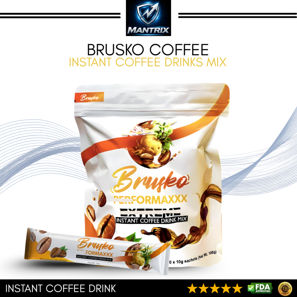 Brusko Instant Coffee Drink Mix Sachet - Herbal Coffee Drink with ...