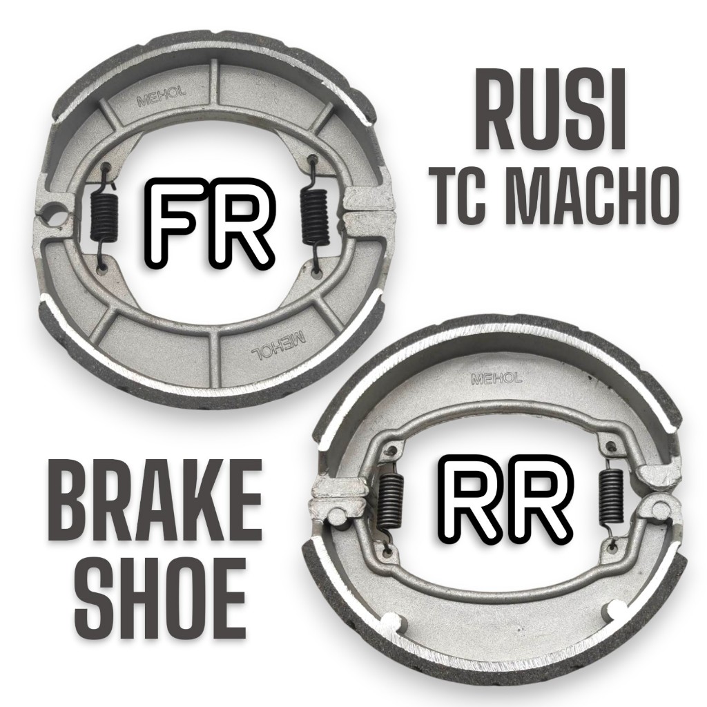 FRONT & REAR BRAKE SHOE FOR RUSI/TC MACHO125/150 NEW MODEL (RUBBERIZED ...