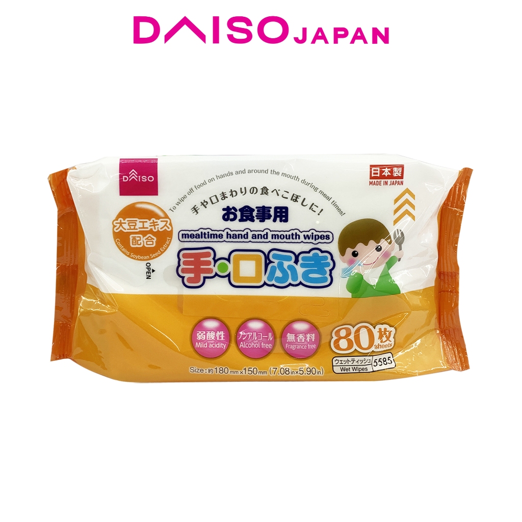 Daiso Mealtime Hand & Mouth Moist Towelettes (80 sheets) | Shopee ...