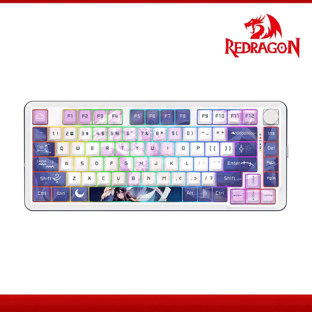 Redragon Cyrus Pro Tri-Mode Gaming Keyboard Violet-White (K681ACG-RGB ...