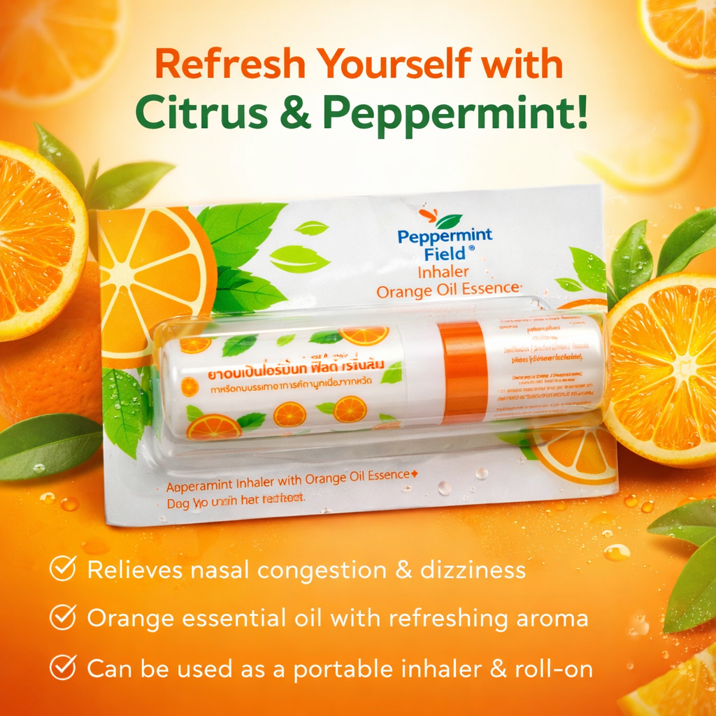 TRUSTED BRAND 2-IN-1 INHALER PEPPERMINT FIELD BLACK & ORANGE MENTHOL ...
